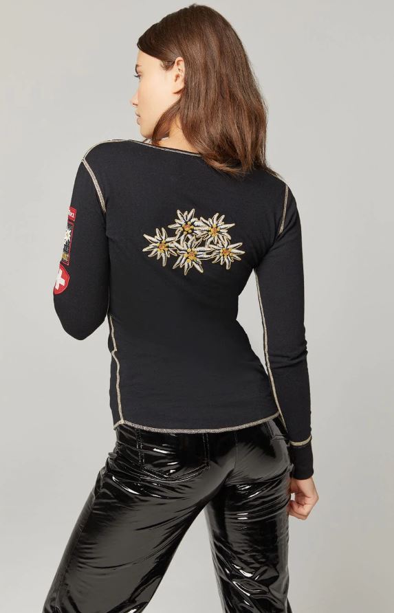 Signature "Alpen Schatz" Swiss Henley - Black